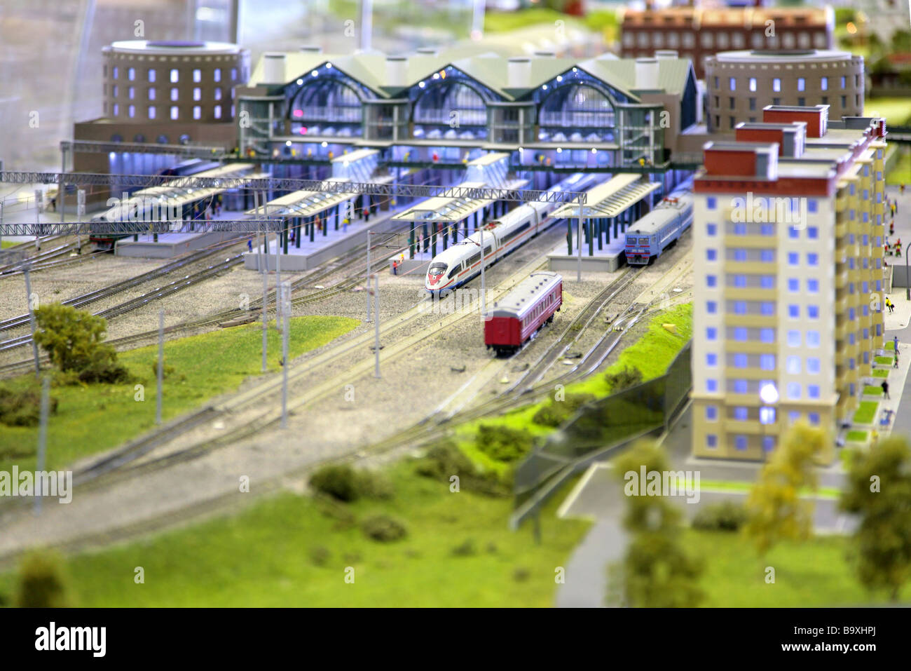 Model of railway station Stock Photo - Alamy