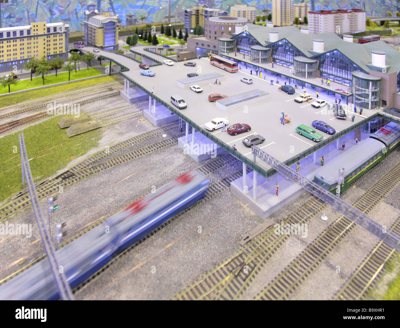 Model of railway station Stock Photo - Alamy