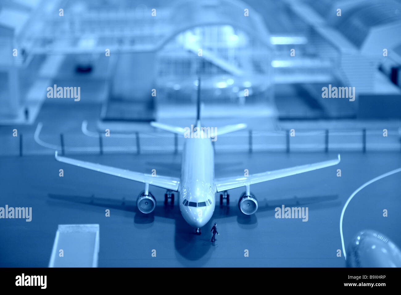 Airplane miniature at airport Stock Photo - Alamy