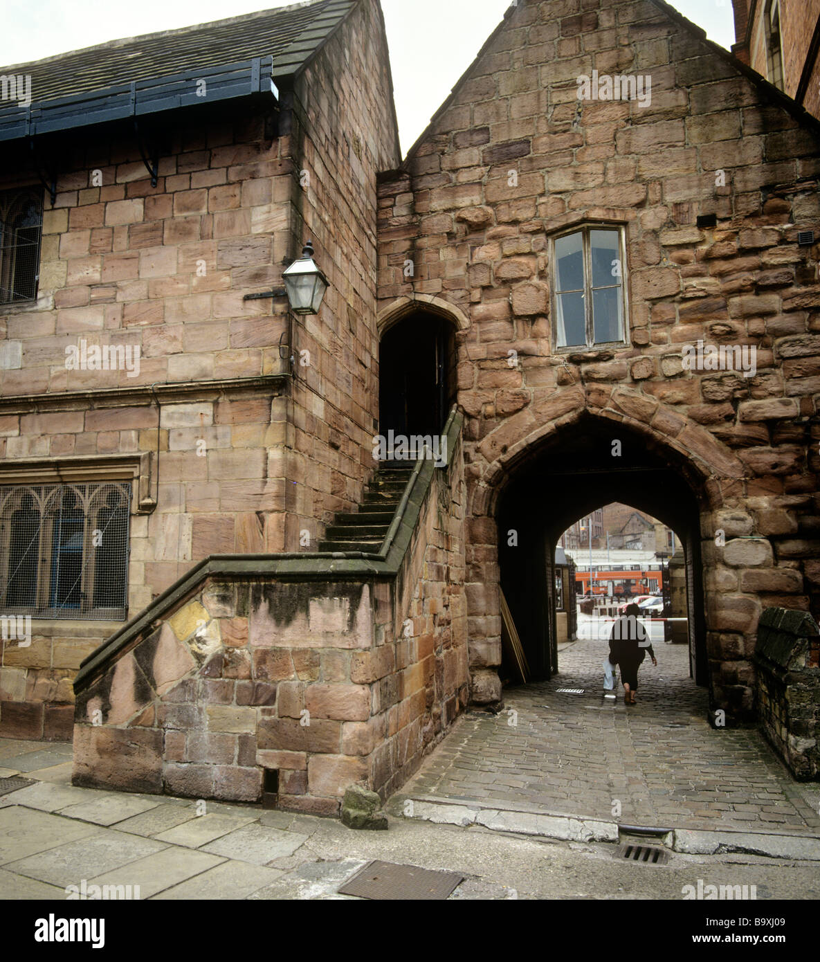 UK England Manchester medieval gateway of Chethams School Stock Photo ...