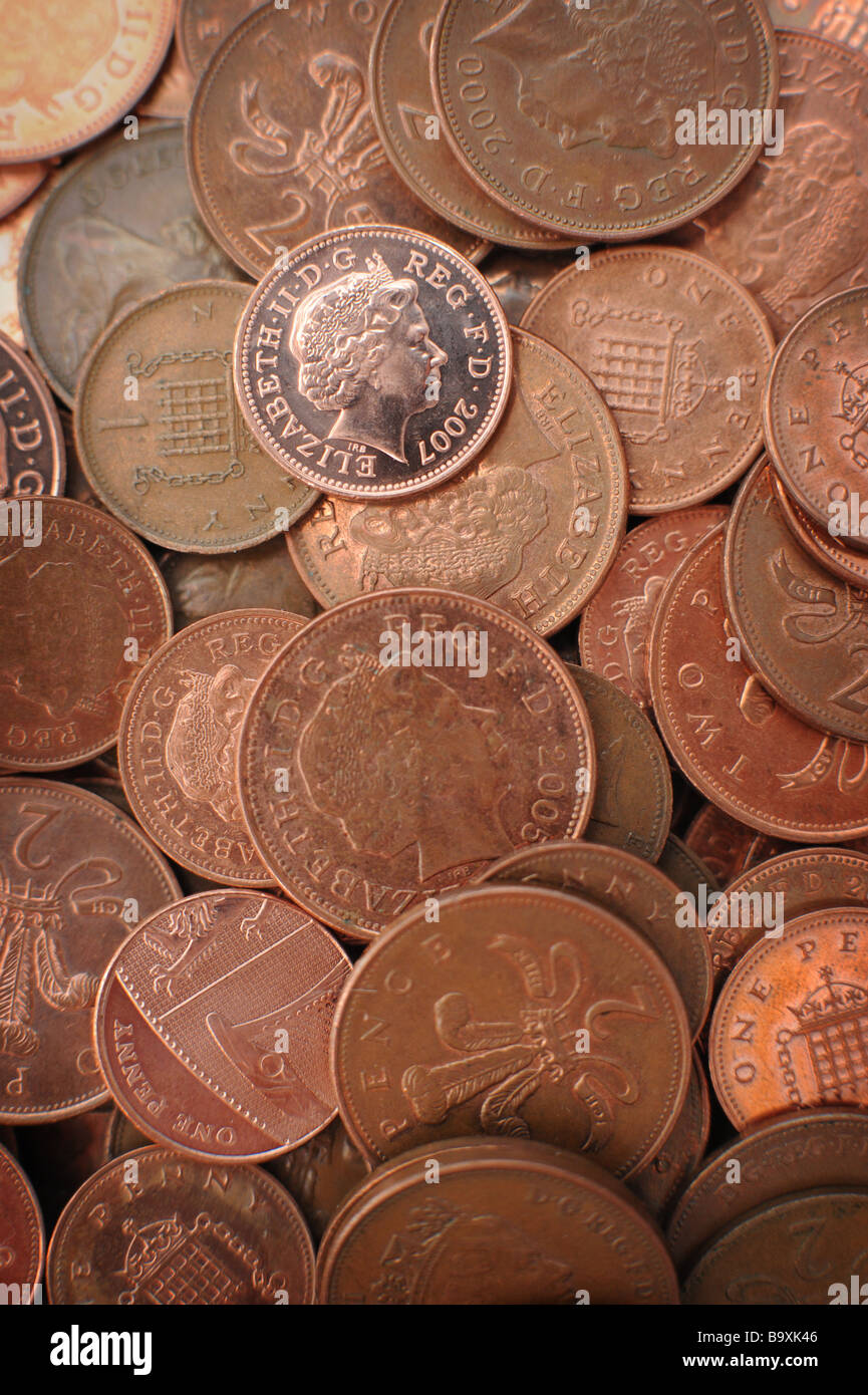 One two penny coins hi-res stock photography and images - Alamy