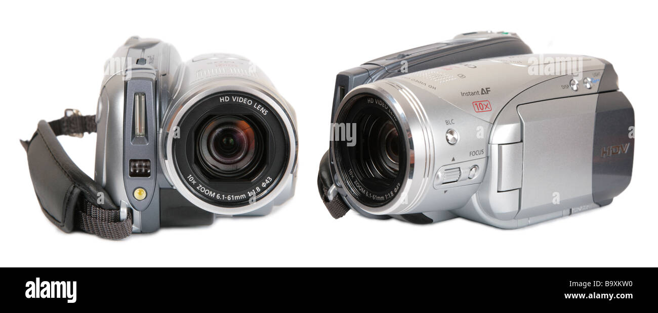 HDV video camera front view Stock Photo - Alamy