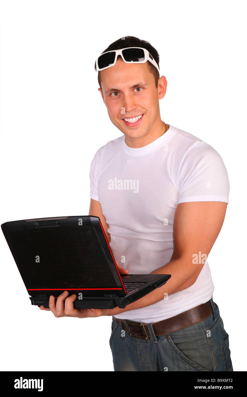 man with notebook Stock Photo - Alamy