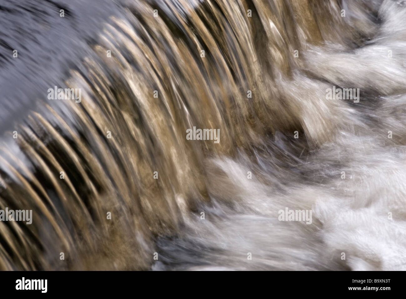 Small man-made waterfall in river, Yorkshire, England Stock Photo - Alamy