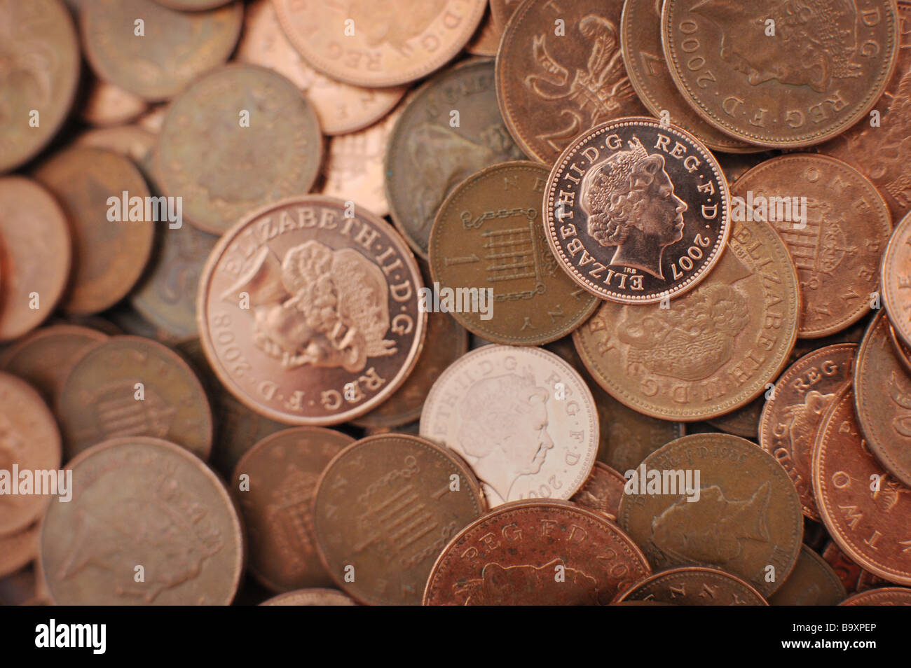 One pence coins hi-res stock photography and images - Alamy