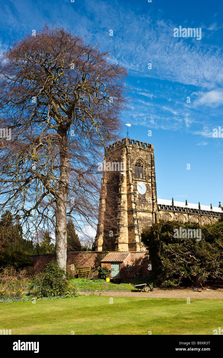 St Marys Parish Church from the grounds of Thirsk Hall Thirsk North ...