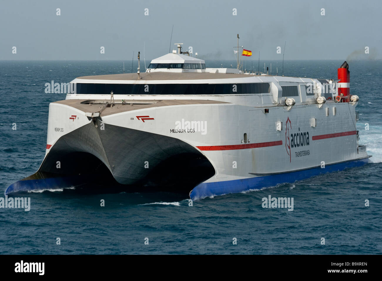 Acciona Transmediterrea Ferry in the Strait of Gibraltar in Ceuta Spain ...