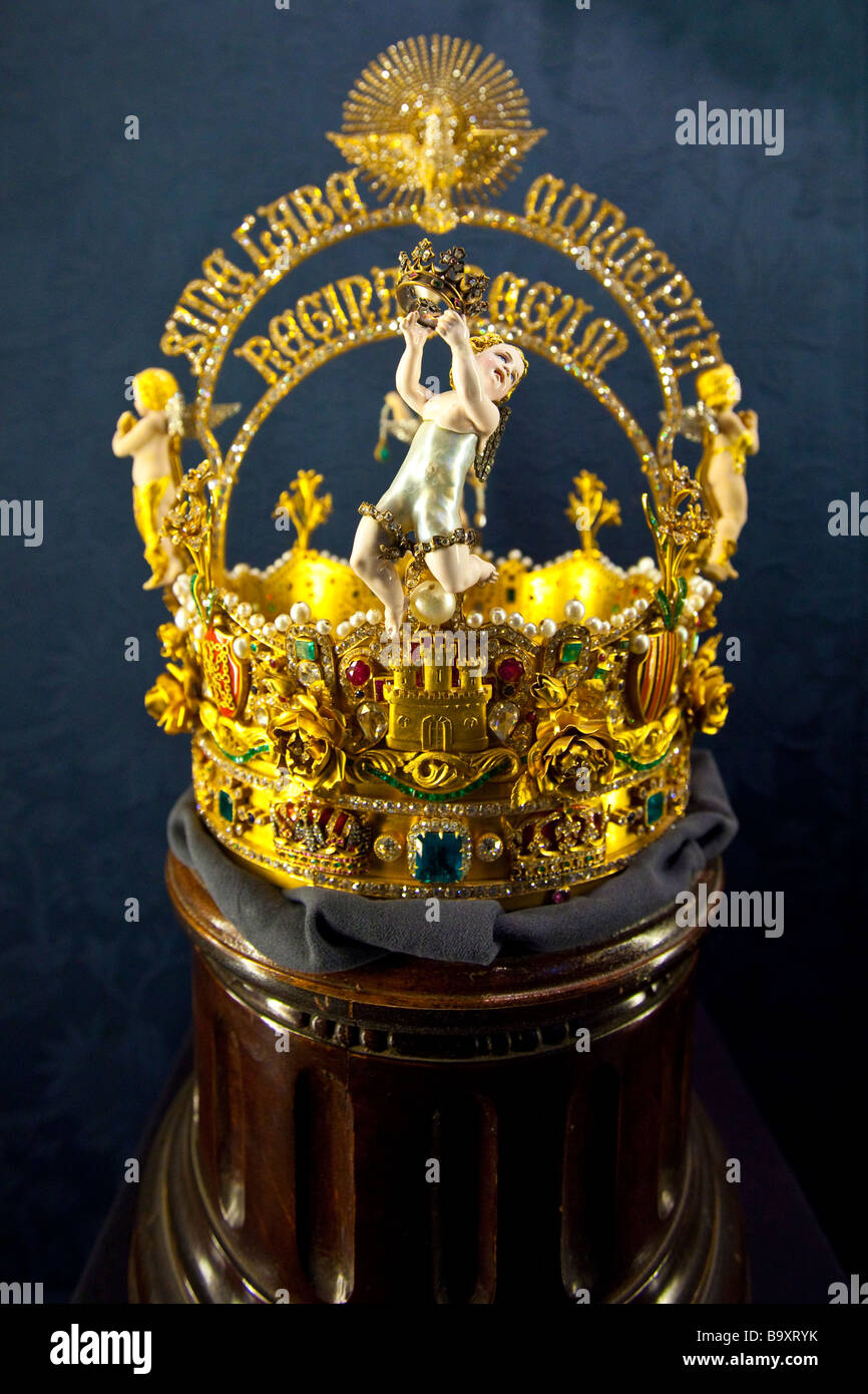 Crown of the Virgen de los Reyes inside the Cathedral in Seville Spain ...