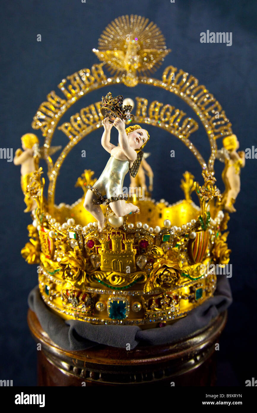 Crown of the Virgen de los Reyes inside the Cathedral in Seville Spain ...