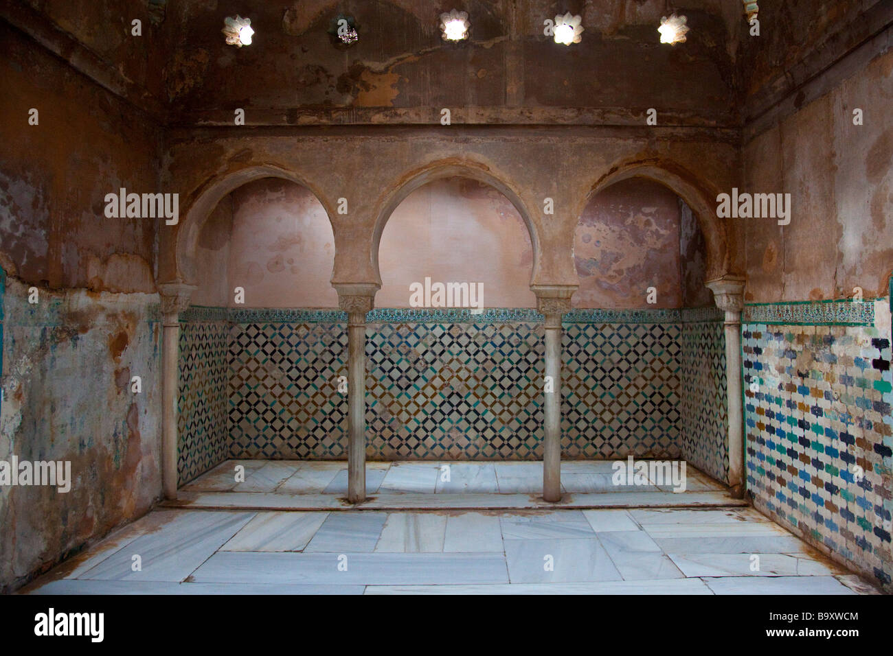 Hammam inside the Palace in the Alhambra in Granada Spain Stock Photo ...