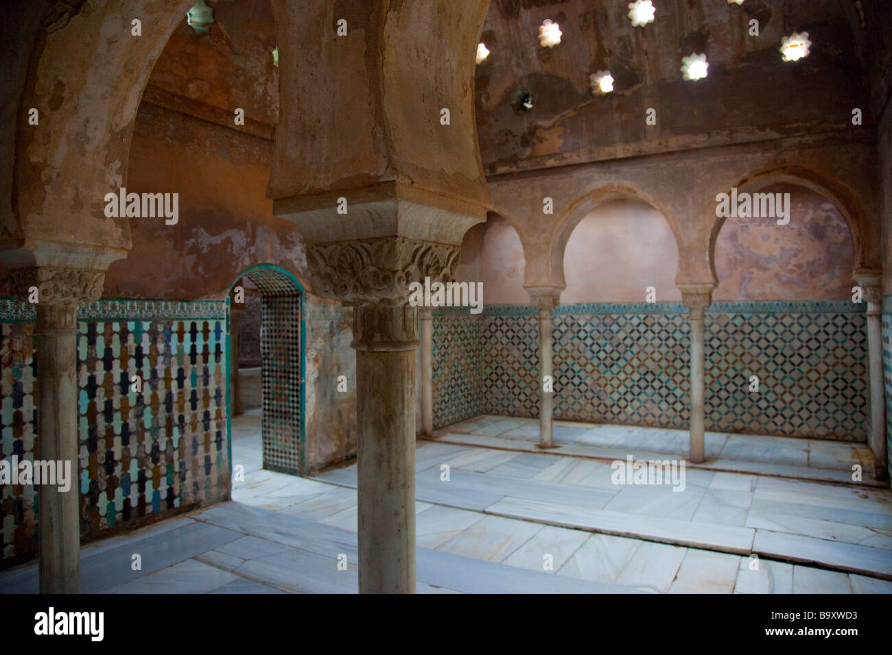 Hammam inside the Palace in the Alhambra in Granada Spain Stock Photo ...