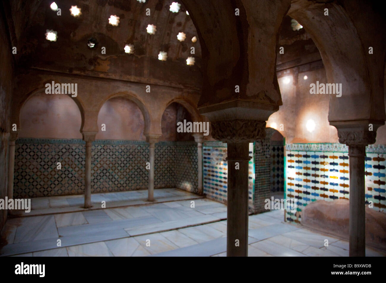 Hammam inside the Palace in the Alhambra in Granada Spain Stock Photo ...