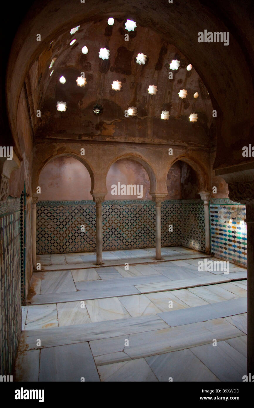 Hammam inside the Palace in the Alhambra in Granada Spain Stock Photo ...