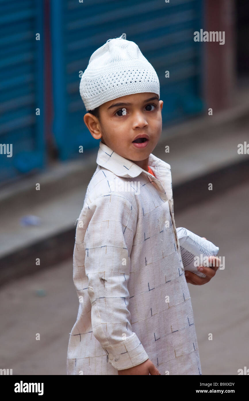 Young Muslim Boy in Old Delhi India Stock Photo - Alamy