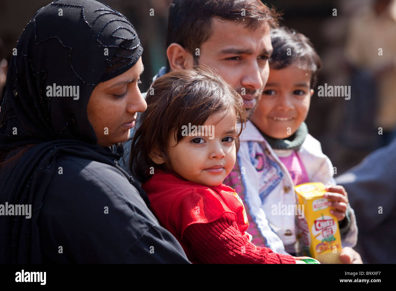 Muslim Family in Old Delhi India Stock Photo - Alamy