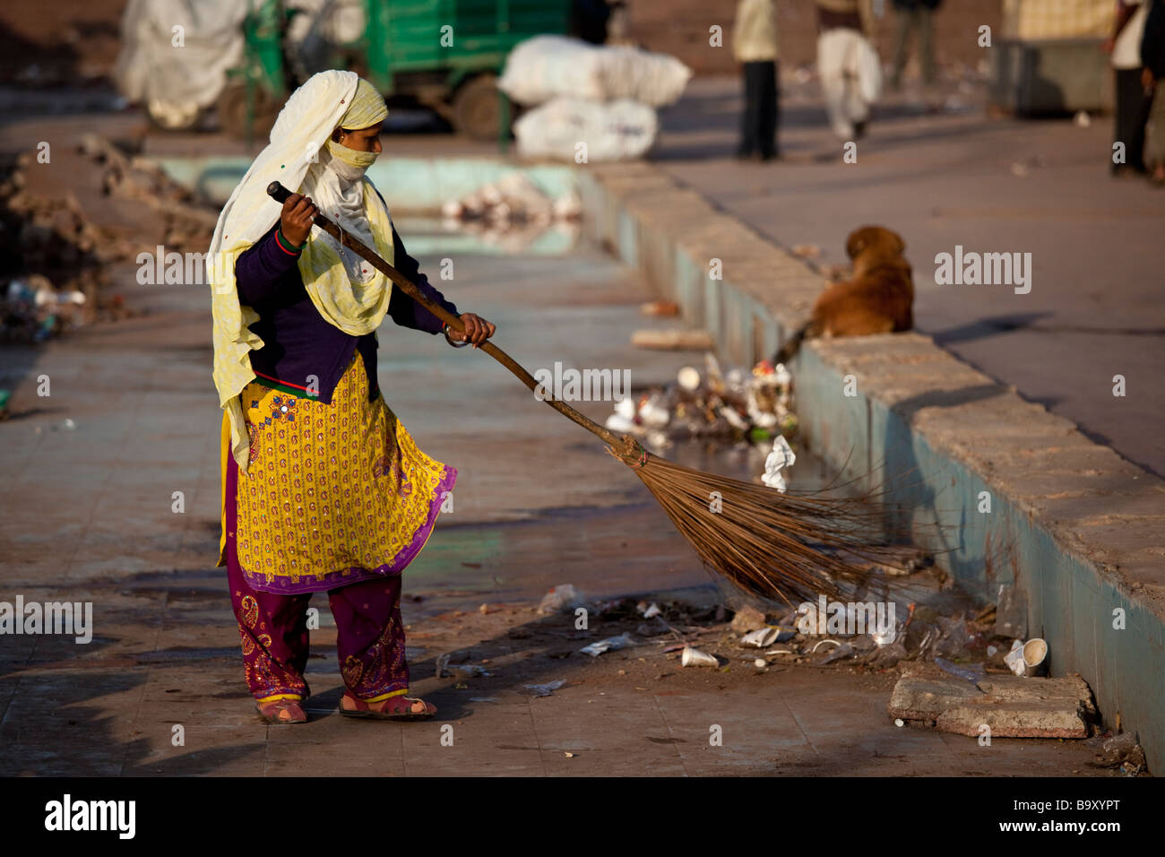 Indian Woman Sweeping High Resolution Stock Photography and Images - Alamy