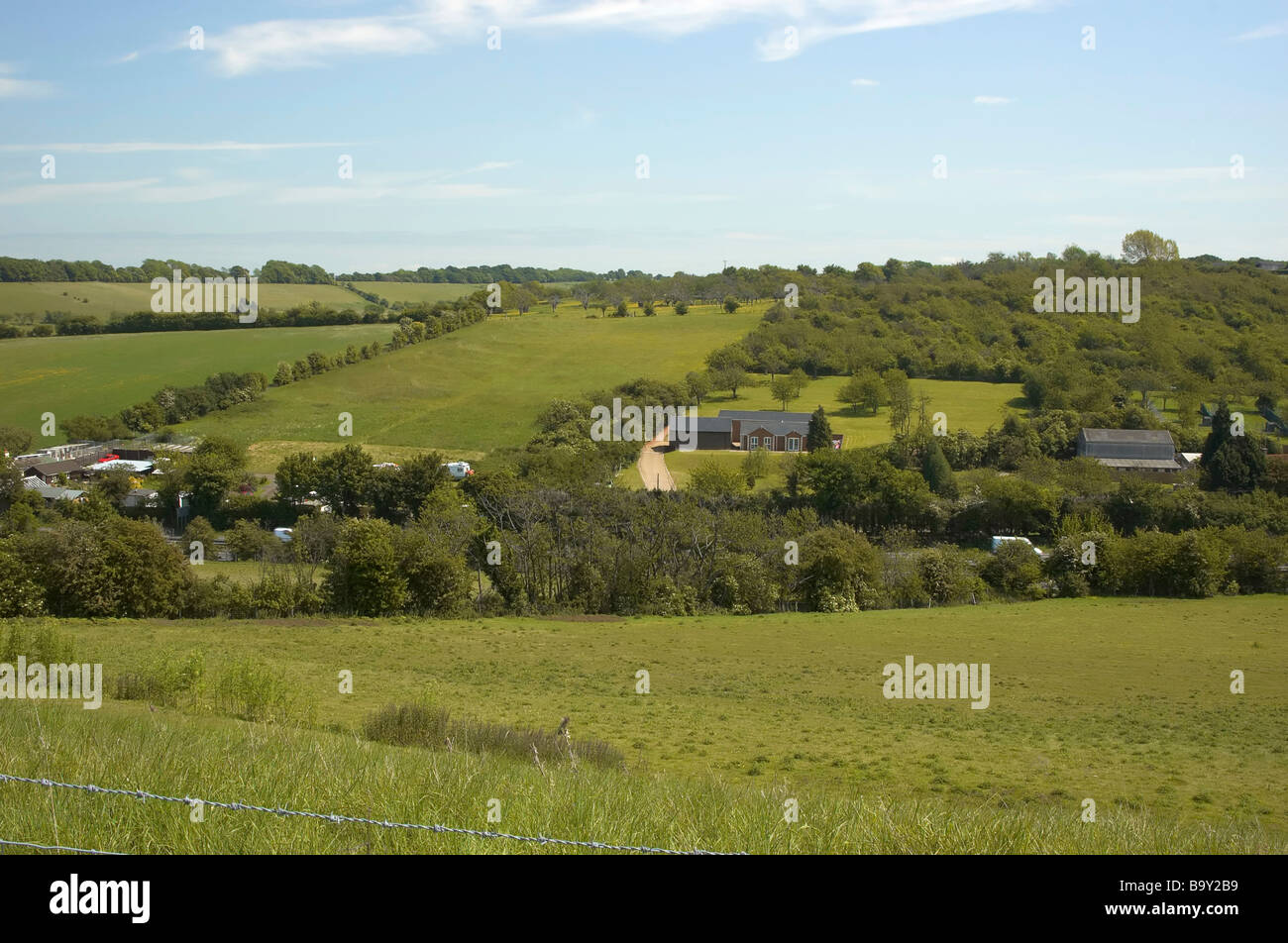A view across a valley in Kent England Stock Photo - Alamy