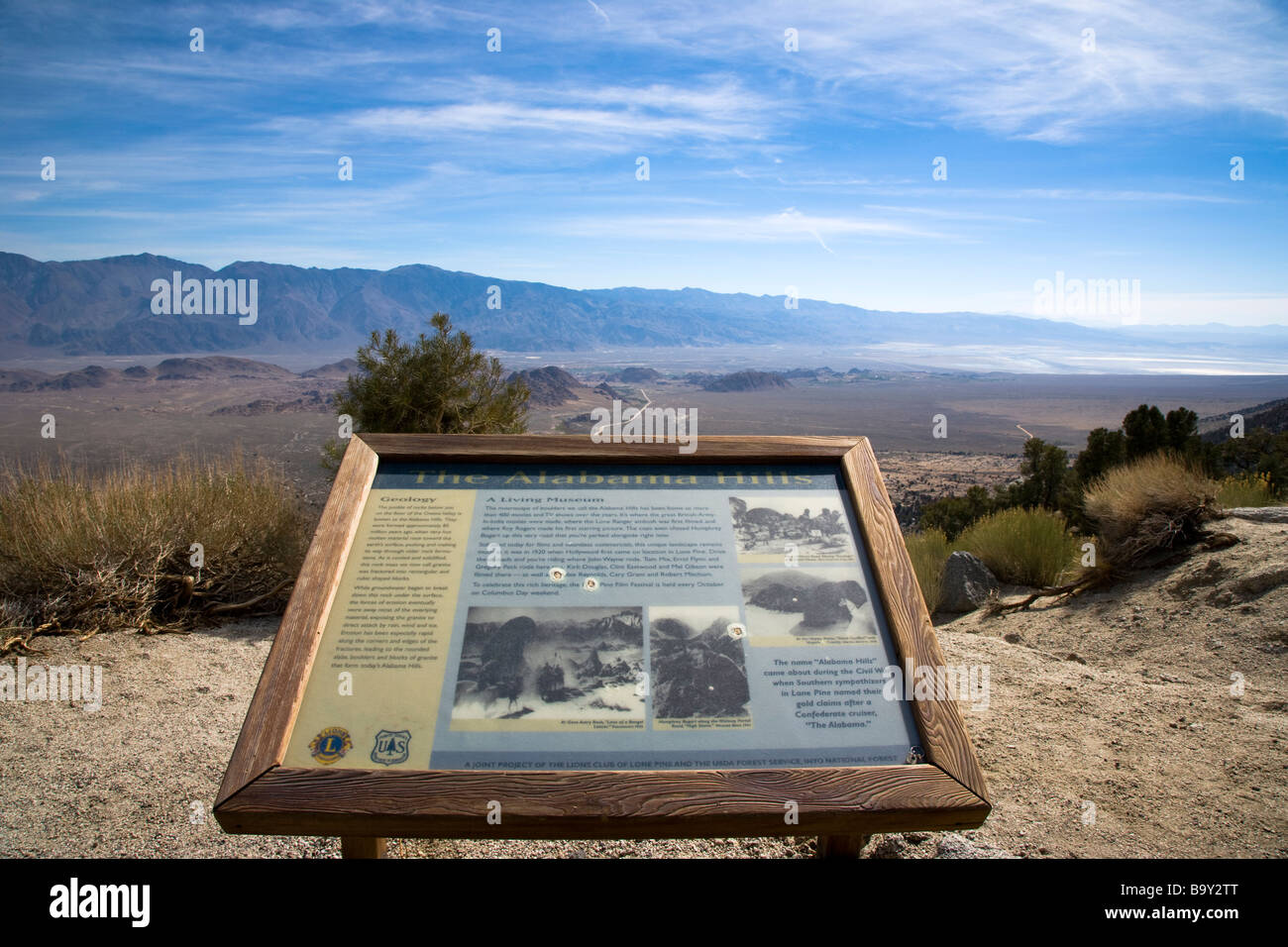 Alabama Hills and tourist map Lone Pine Calilfornia USA Stock Photo - Alamy