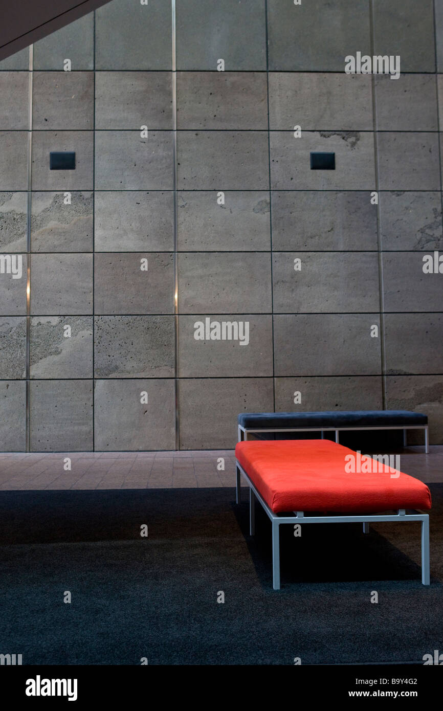 Bench in the lobby Stock Photo - Alamy