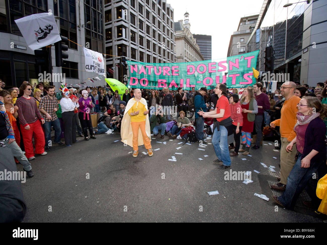 Climate camp protesters dance in the streets Stock Photo - Alamy
