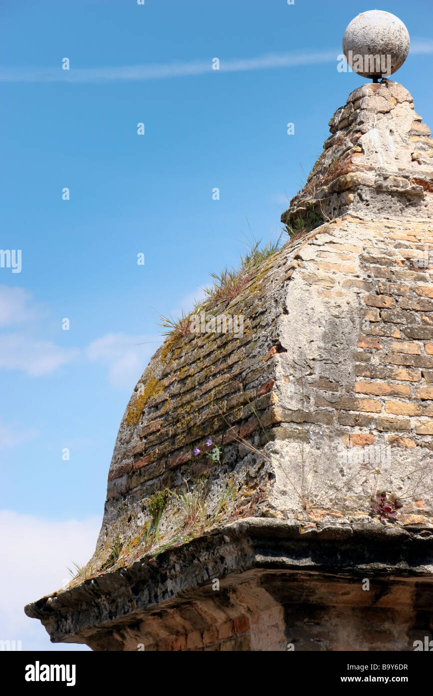 Close-up of a brick built watchtower in the grounds of the palace in ...