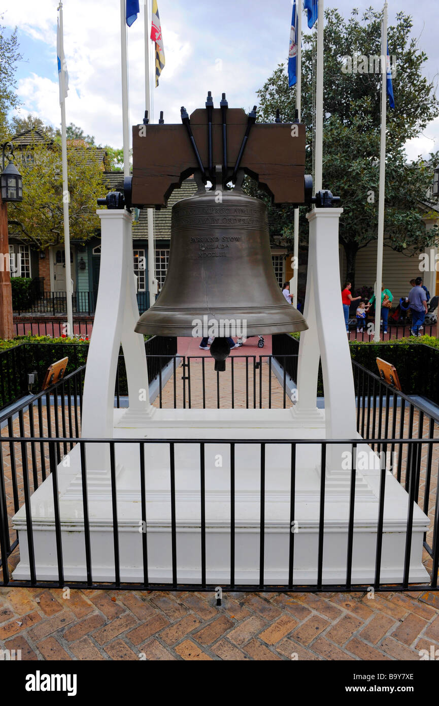 Replica of Liberty Bell in Liberty Square area at Walt Disney Magic ...