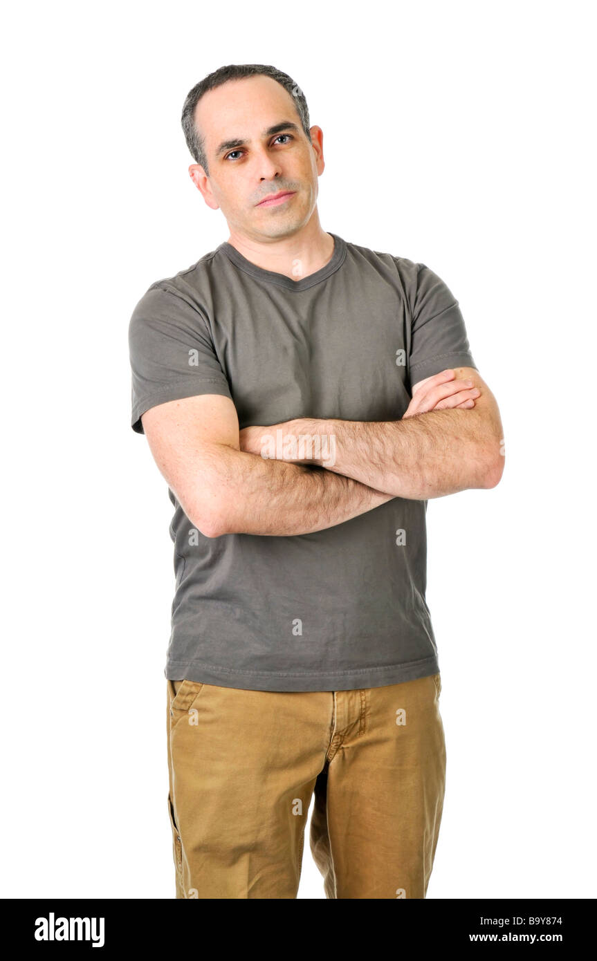 Disappointed father stares with his arms crossed Stock Photo - Alamy