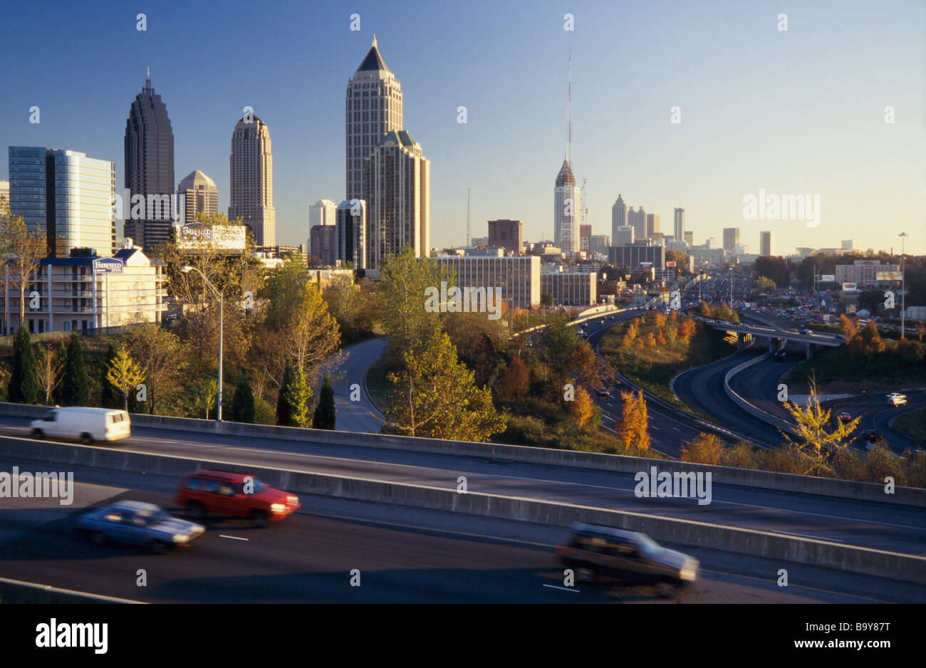 Busy expressways with traffic, Atlanta Stock Photo - Alamy