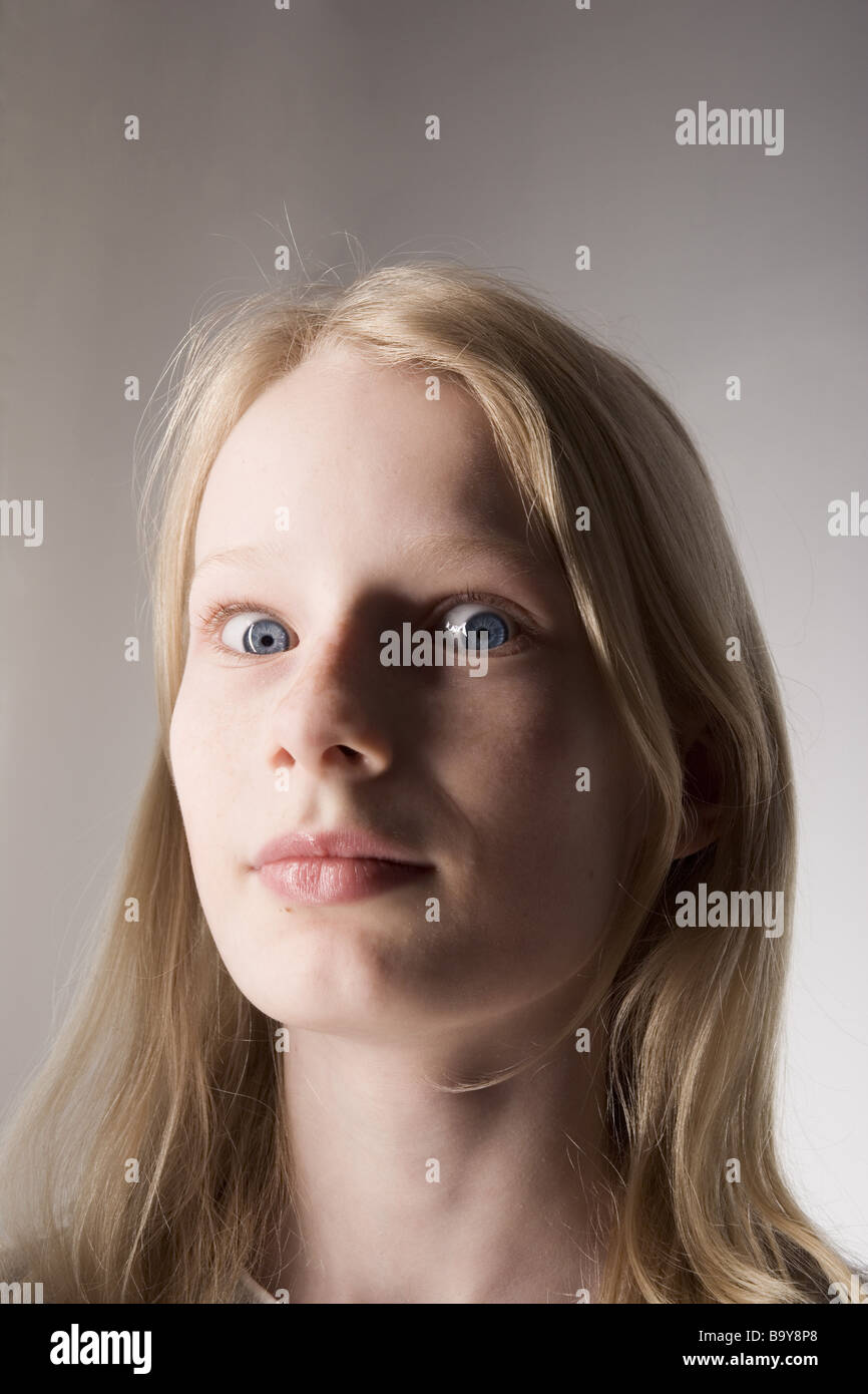 Shocked girl staring camera hi-res stock photography and images - Alamy