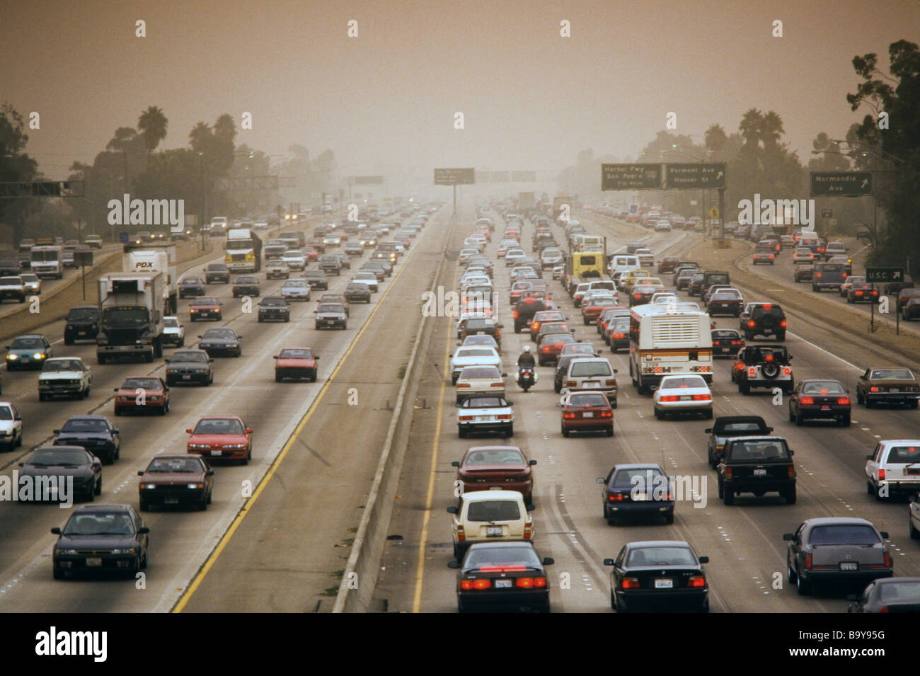 Busy expressways with traffic,Los Angeles Stock Photo - Alamy