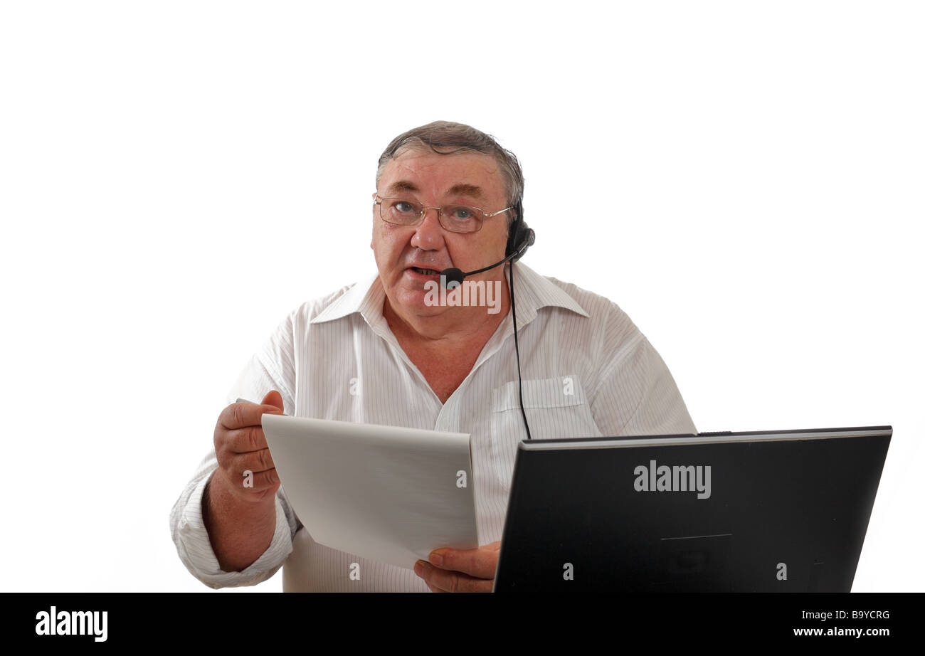 Call centre older hi-res stock photography and images - Alamy