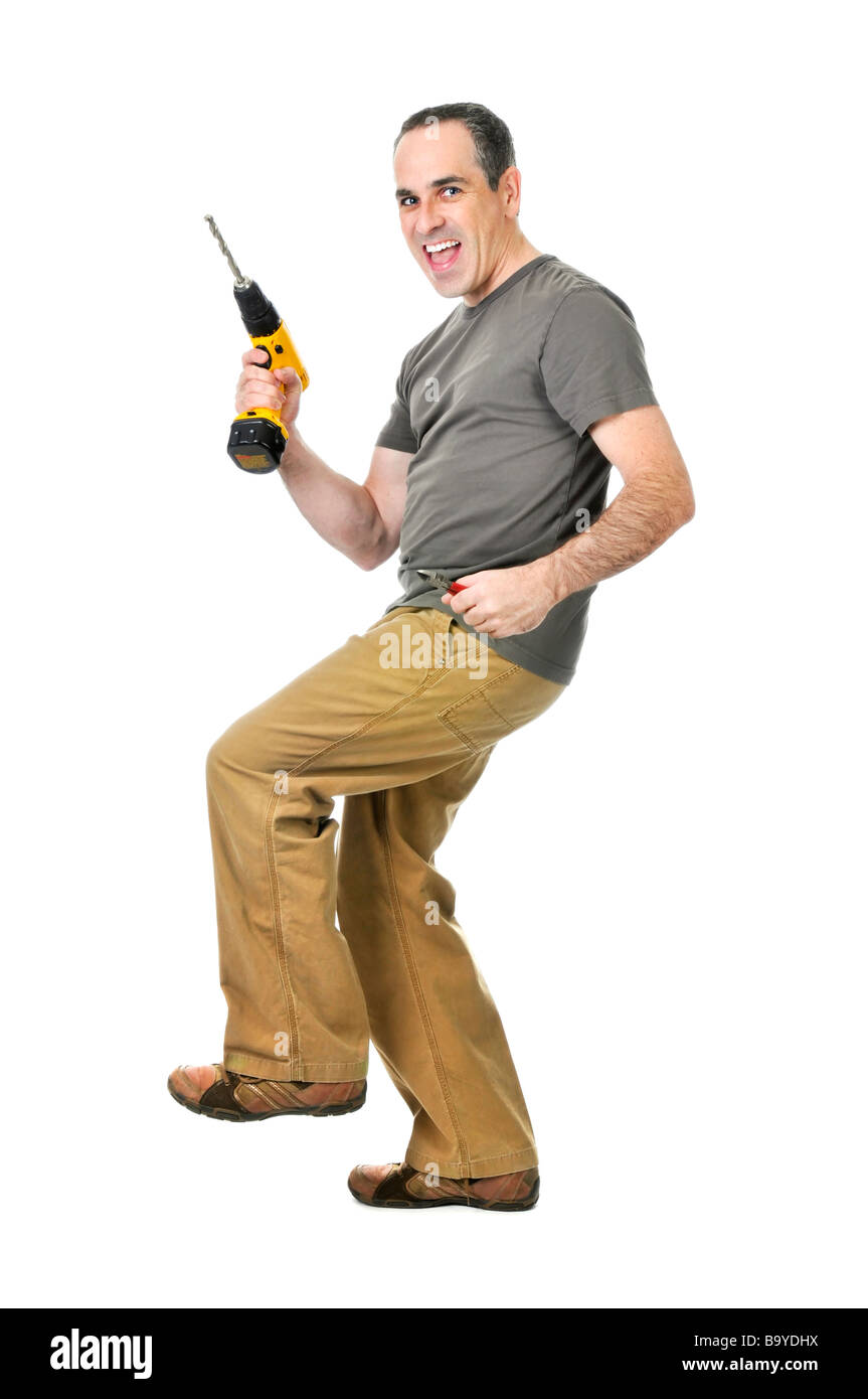 Happy funny handyman hi-res stock photography and images - Alamy