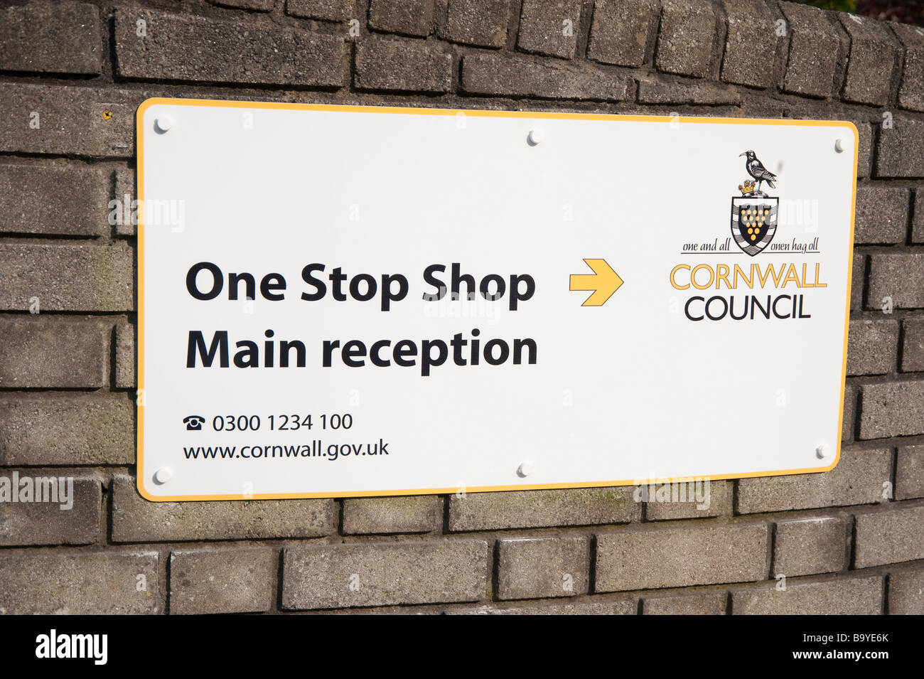Cornwall Council New Signs Stock Photo - Alamy