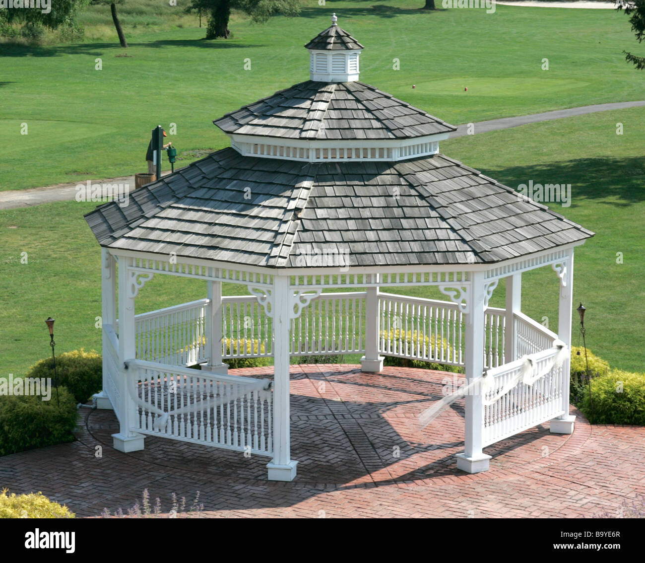 A beautiful gazebo on a golf course Stock Photo - Alamy