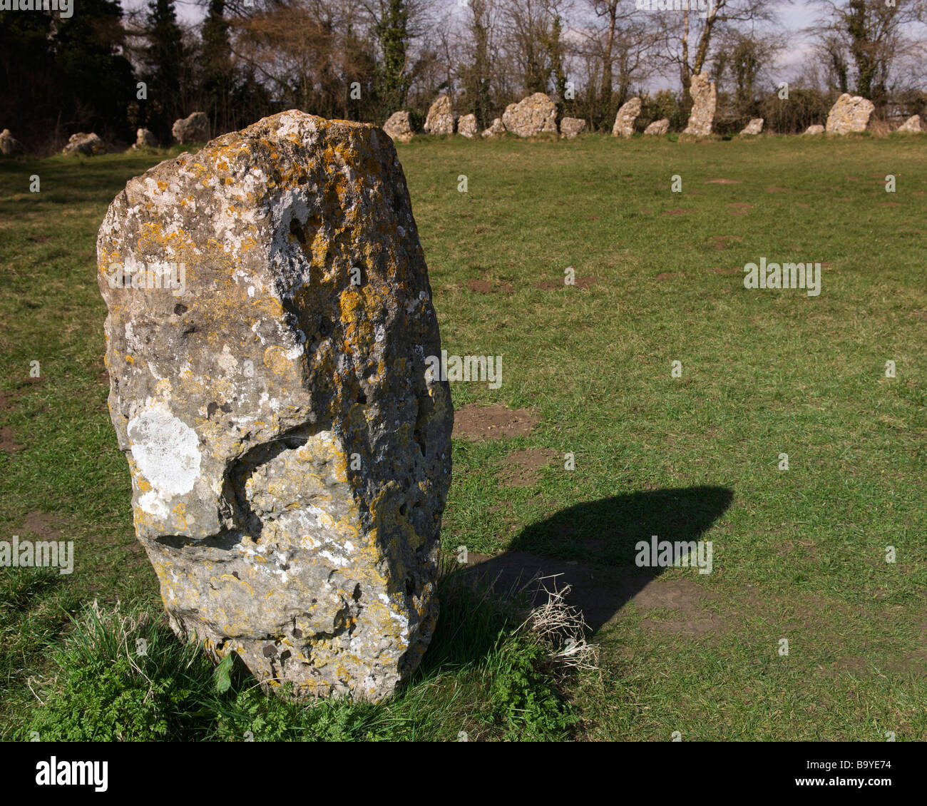 Lone stone within the Rollright Stones, Long Compton, Cotswolds ...