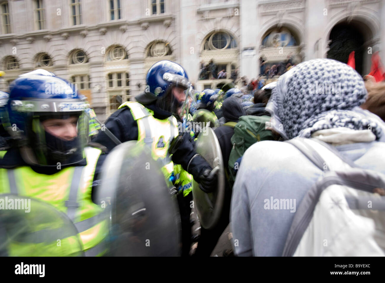 Police protect bank hi-res stock photography and images - Alamy
