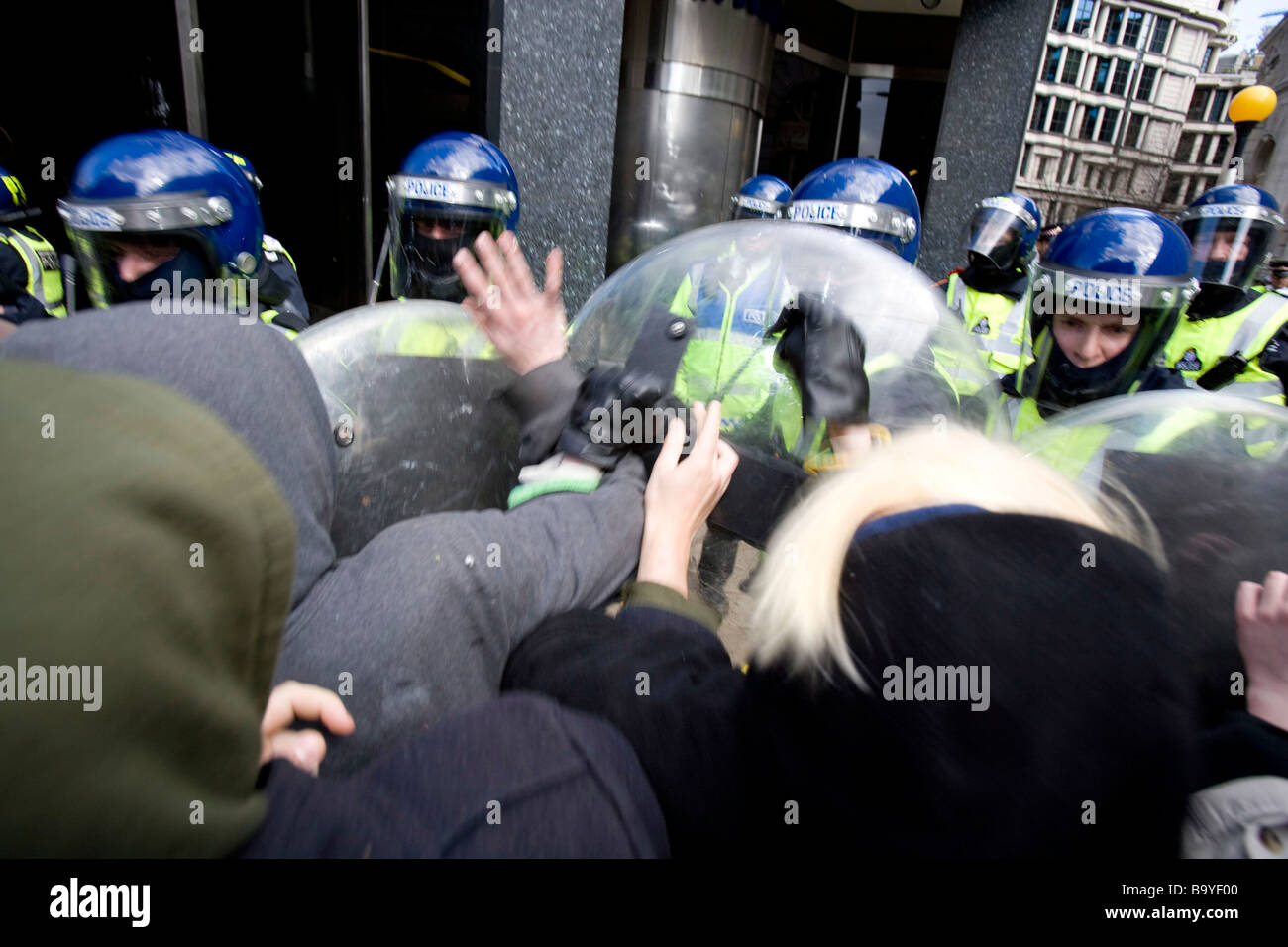Police protect bank hi-res stock photography and images - Alamy
