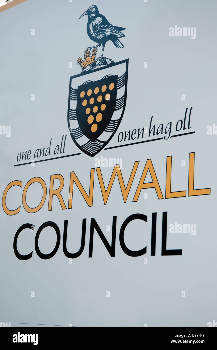 Cornwall Council New Signs Stock Photo - Alamy