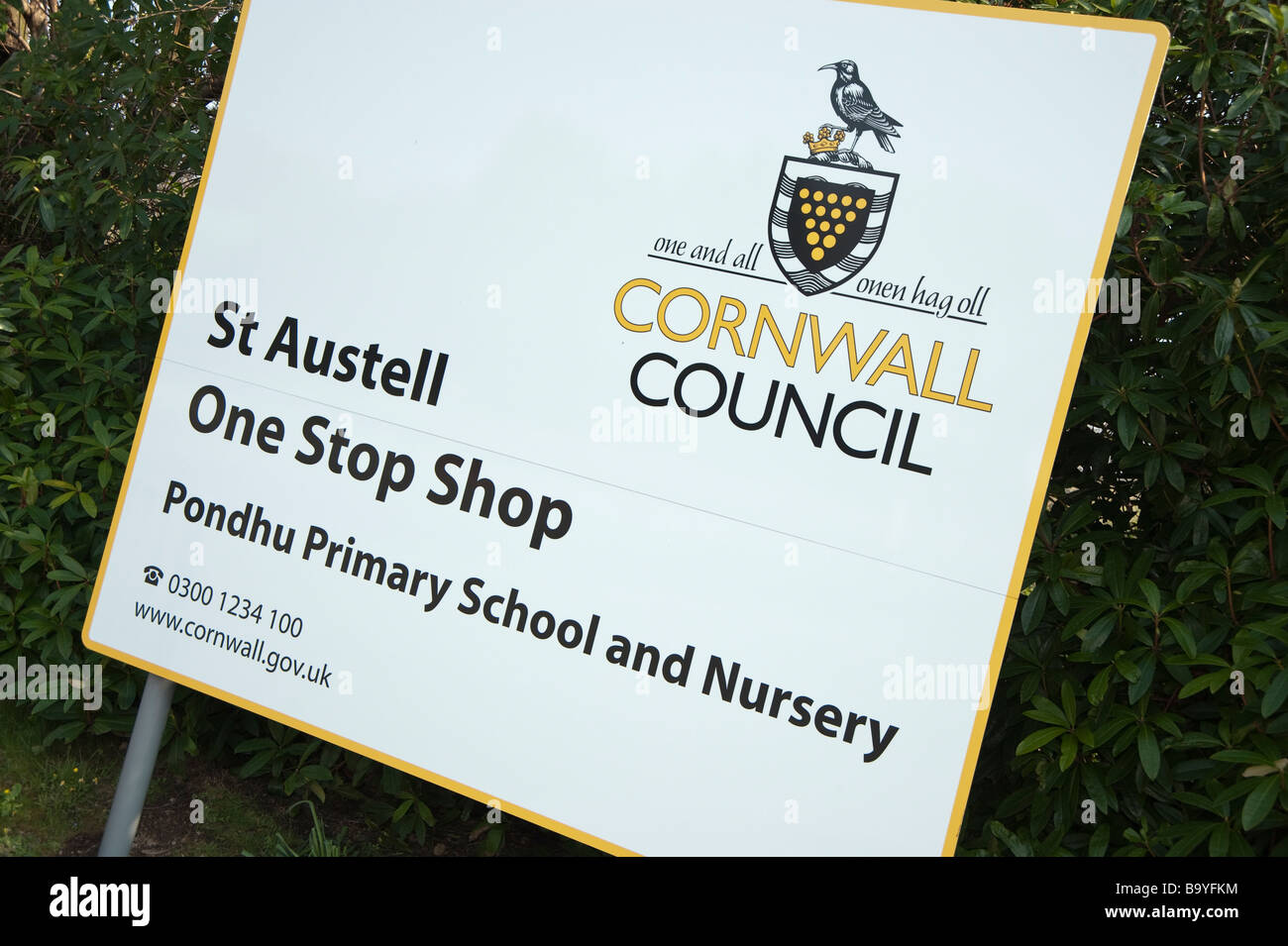 Cornwall Council New Signs Stock Photo - Alamy