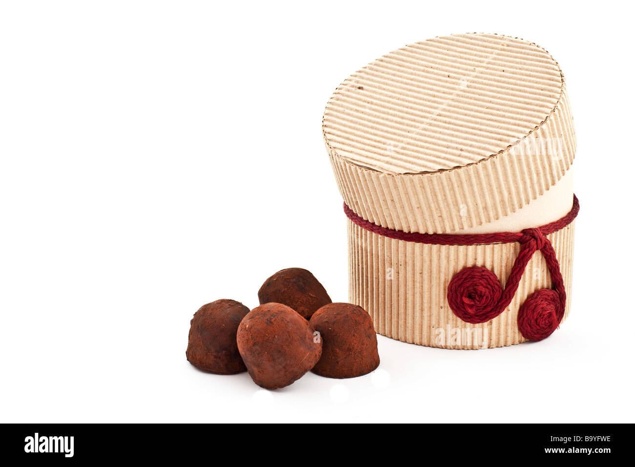 handmade truffles and a gift carton white background Stock Photo - Alamy