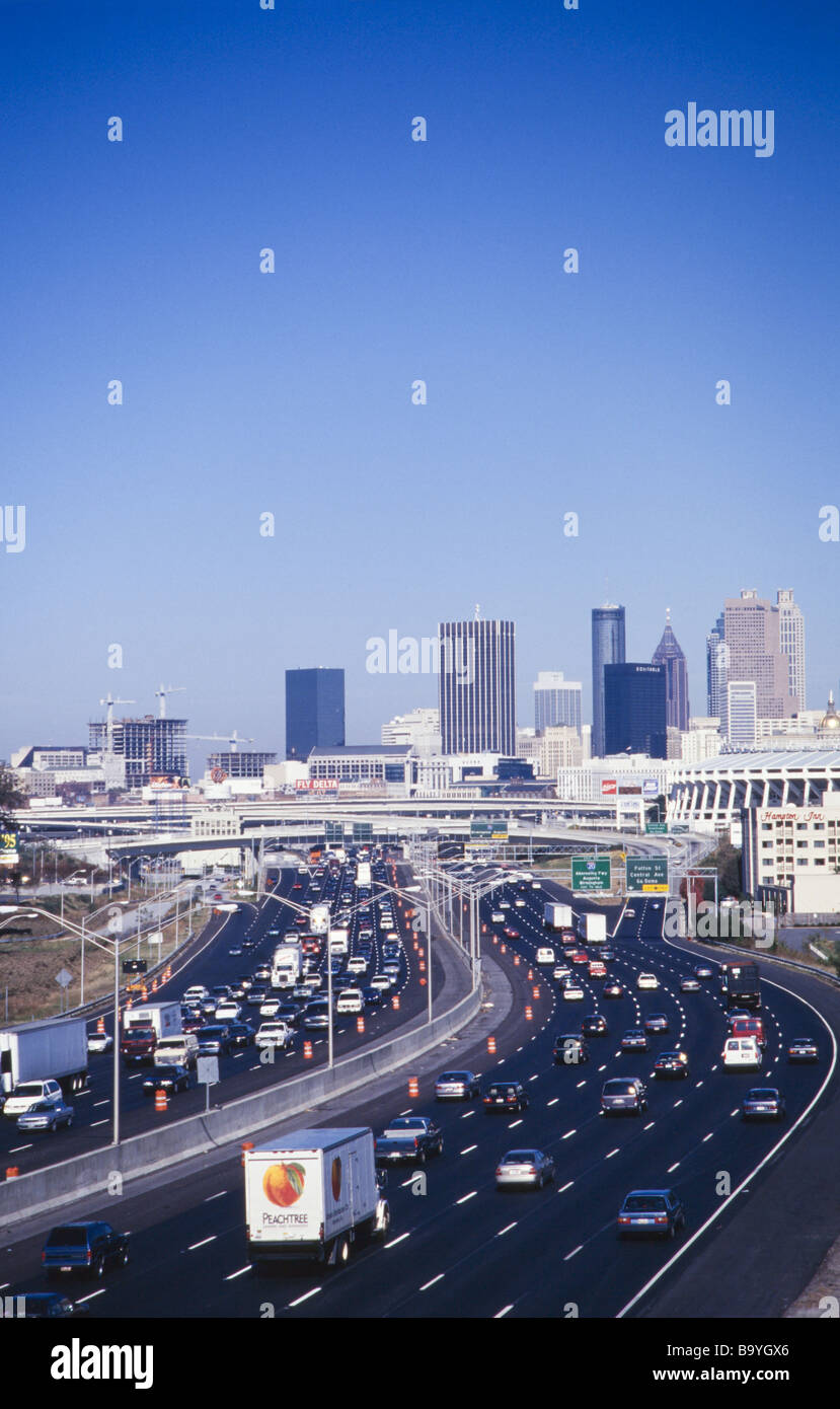 Busy expressways with traffic, Atlanta Stock Photo - Alamy