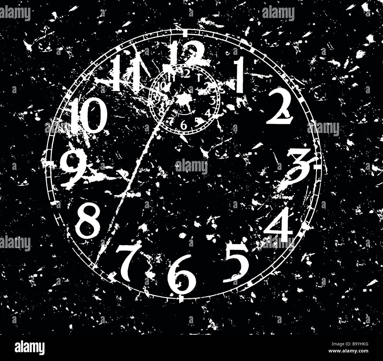A worn antique clock face Stock Photo - Alamy