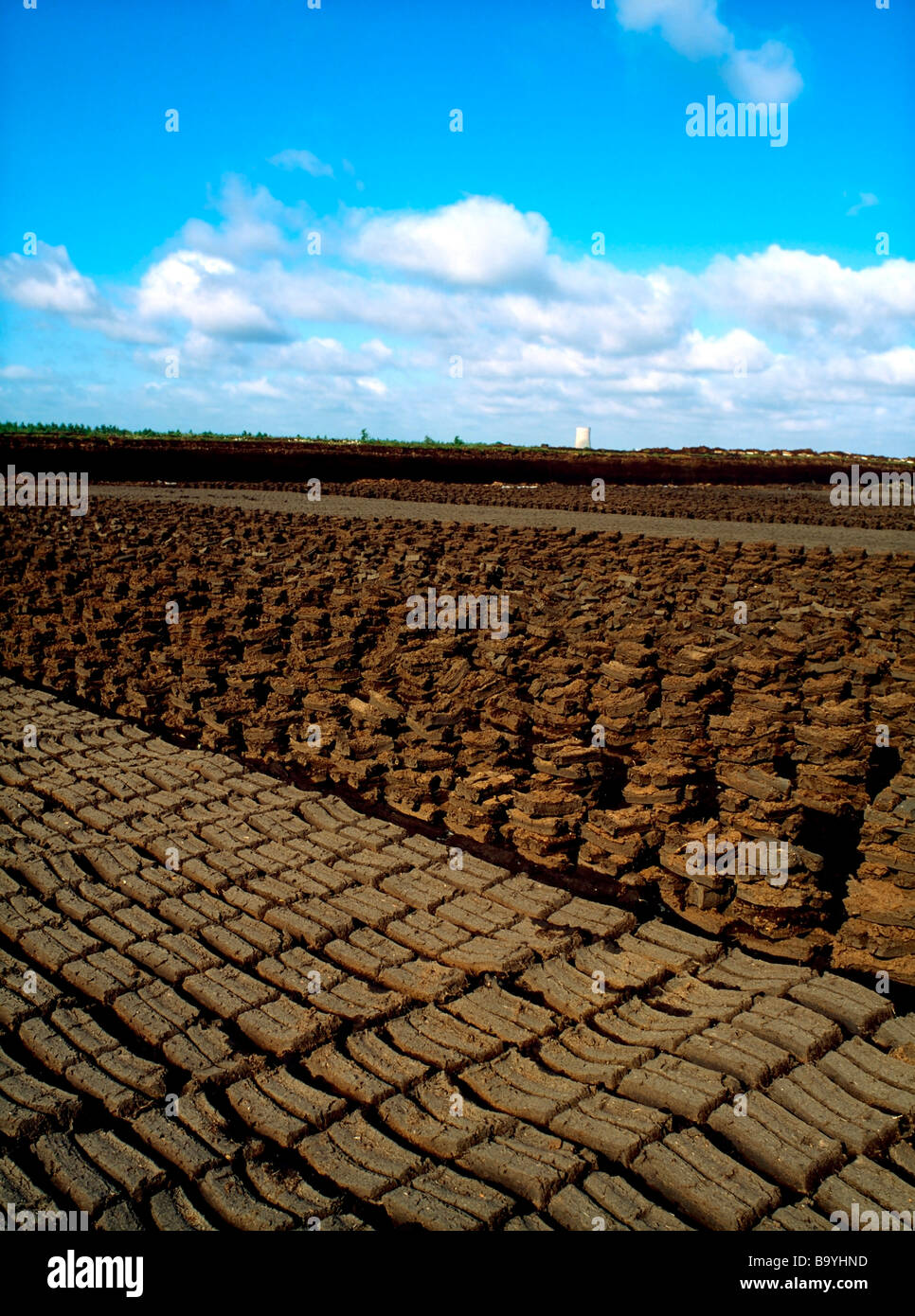 Turf production, Bog of Allen, County Kildare, Ireland Stock Photo - Alamy