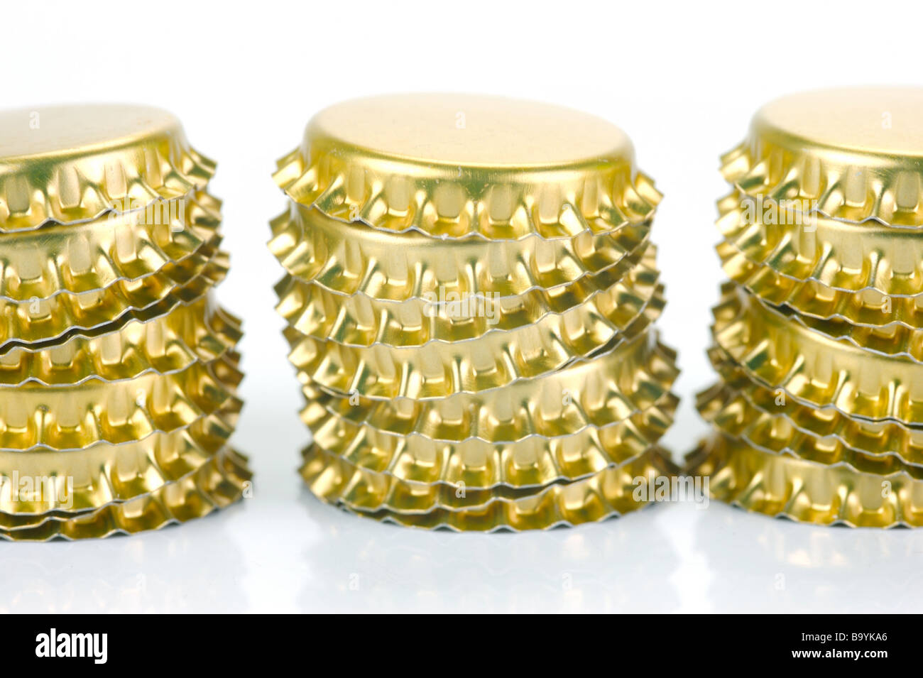Bottle caps isolated against a white background Stock Photo - Alamy