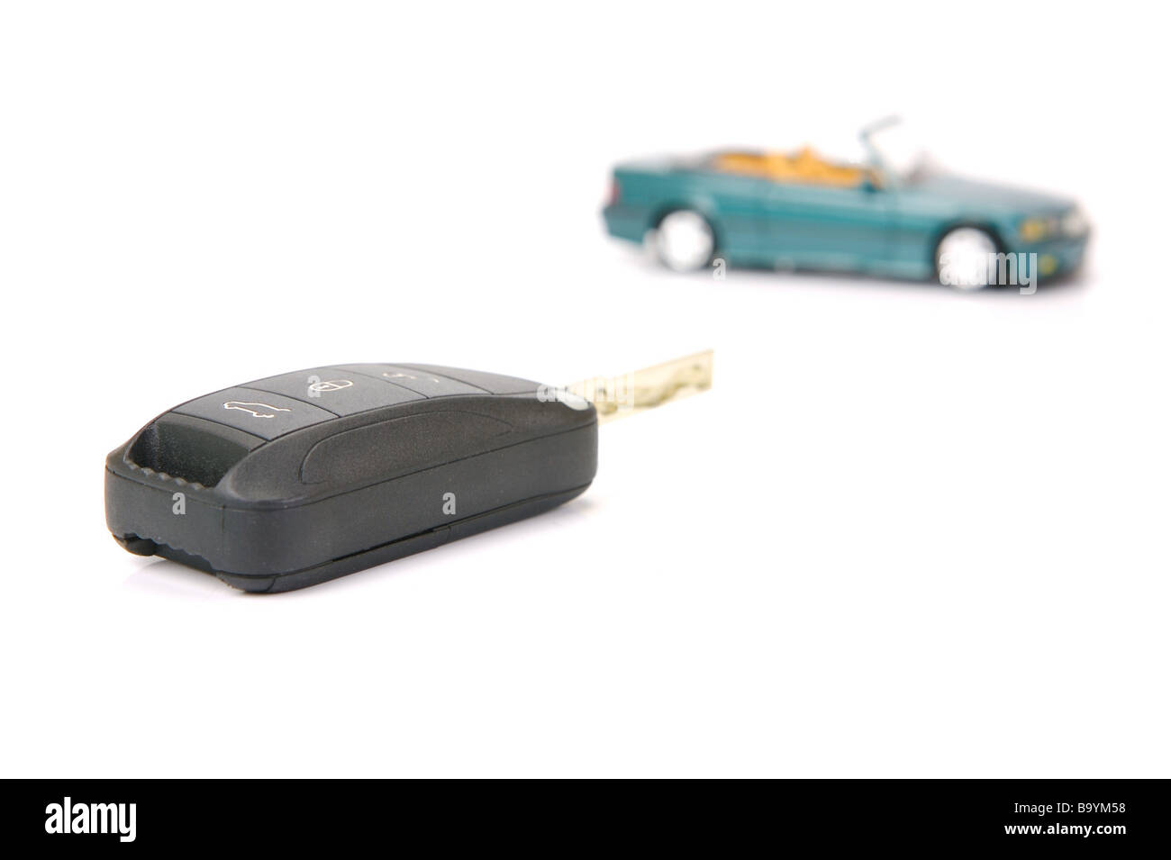 Modern car key isolated against a white background Stock Photo - Alamy