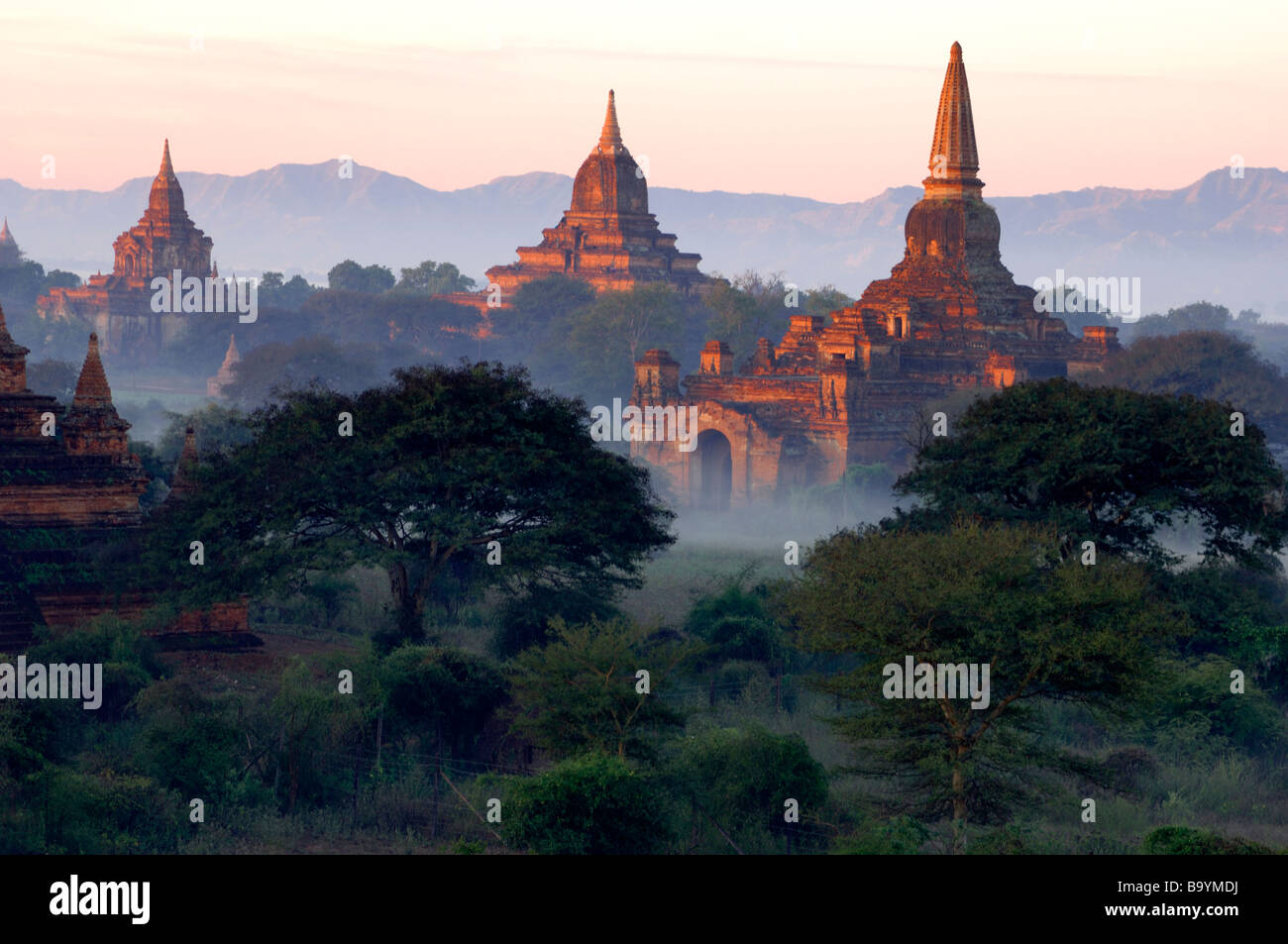 the ancient temple city of Pagan Bagan at Myanmar Burma Birma Stock ...