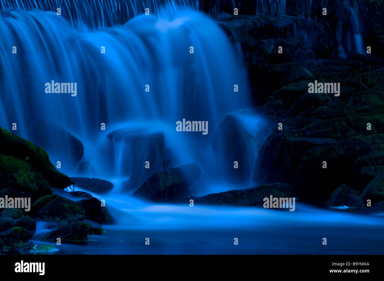 Waterfall at night Stock Photo - Alamy