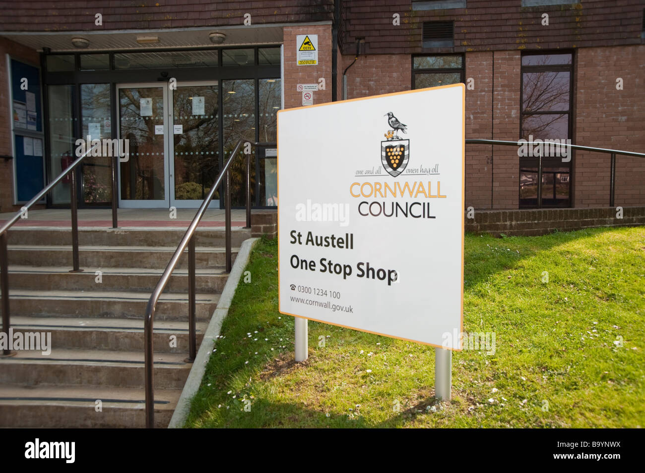 Cornwall Council New Signs Stock Photo - Alamy