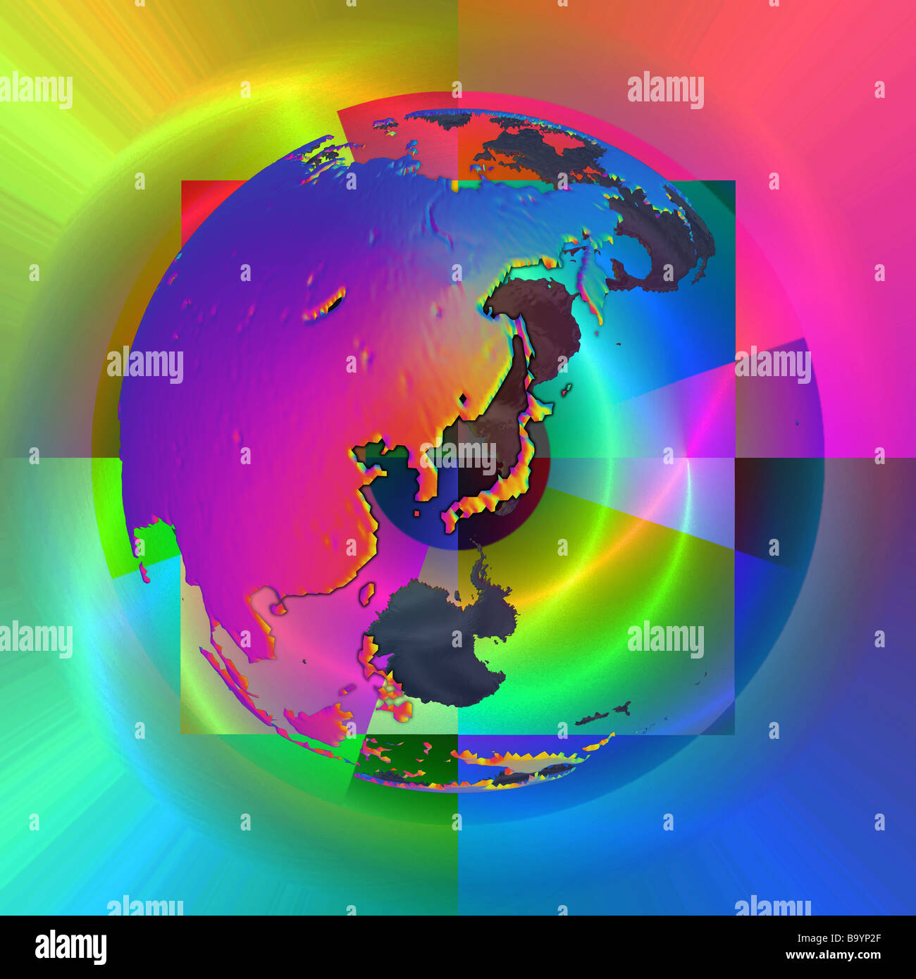 Map of pacific rim hi-res stock photography and images - Alamy