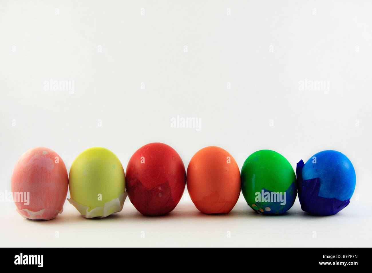 Easter eggs lined up Stock Photo - Alamy